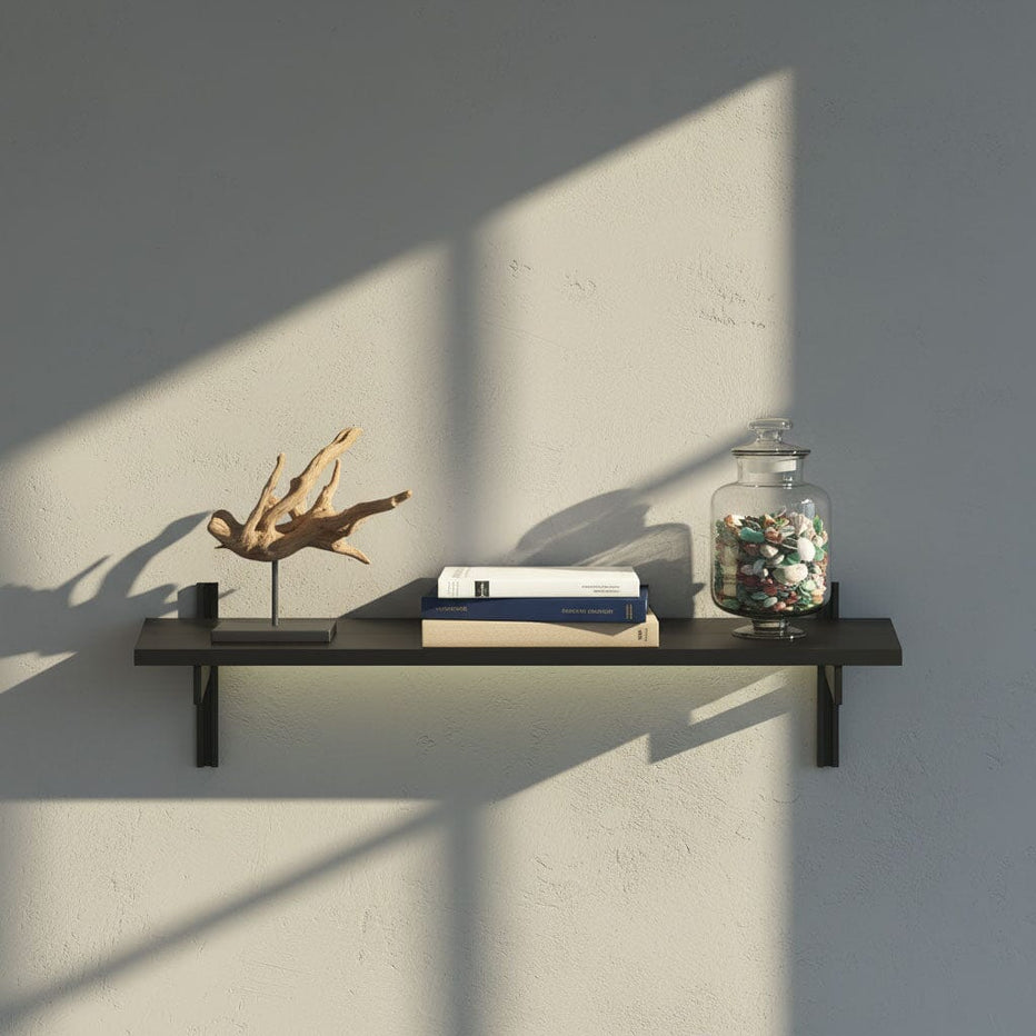 M-Float Floating Aluminum Shelf with LED Channel – Modern Shelving