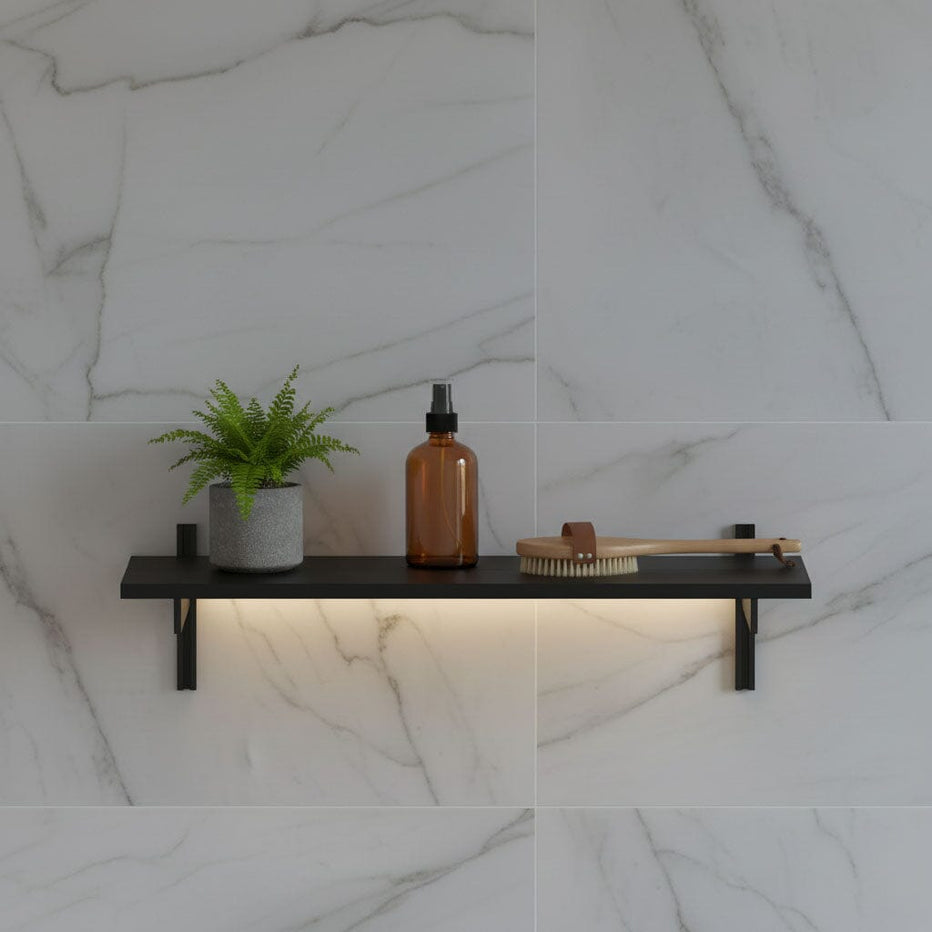 M-Float Floating Aluminum Shelf with LED Channel – Modern Shelving