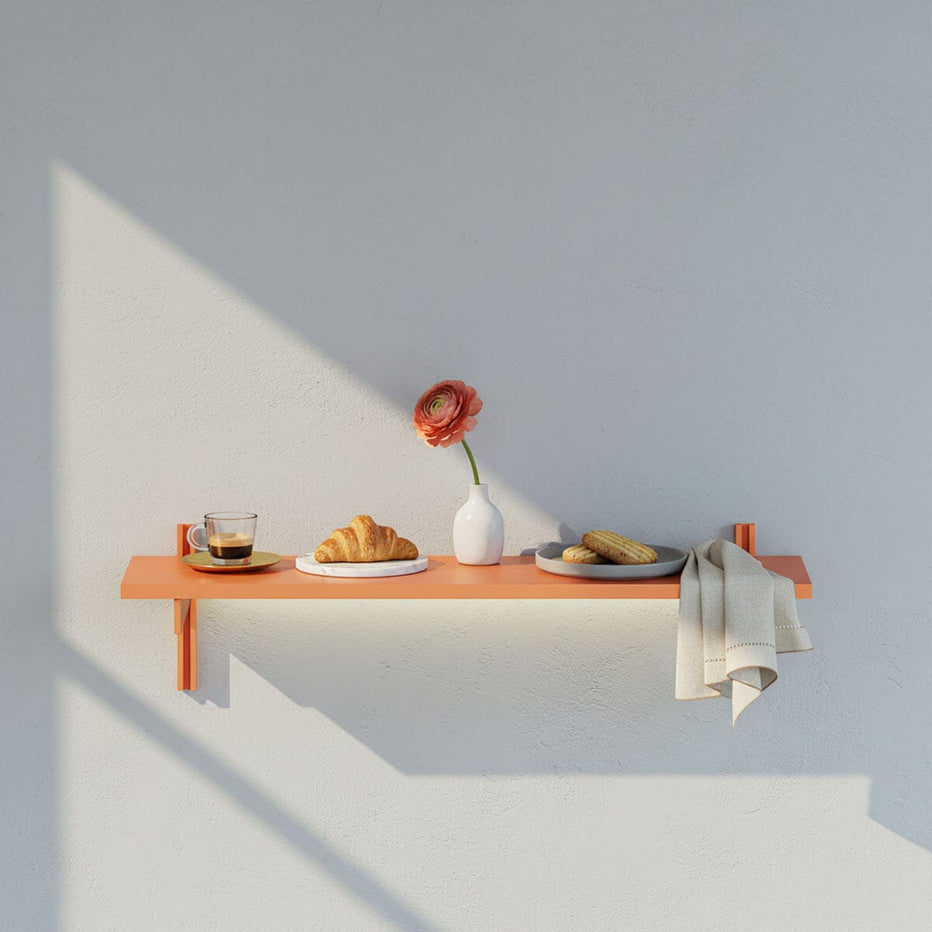 M-Float Floating Aluminum Shelf with LED Channel – Modern Shelving