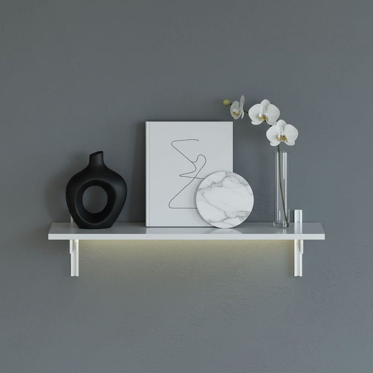 M-Float Floating Aluminum Shelf with LED Channel – Modern Shelving