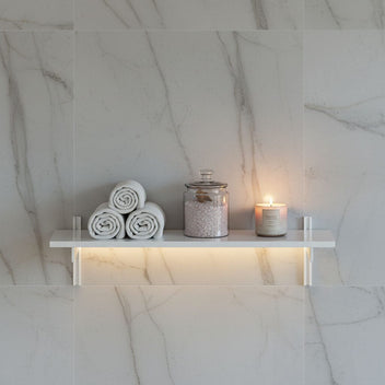 M-Float Floating Aluminum Shelf with LED Channel – Modern Shelving