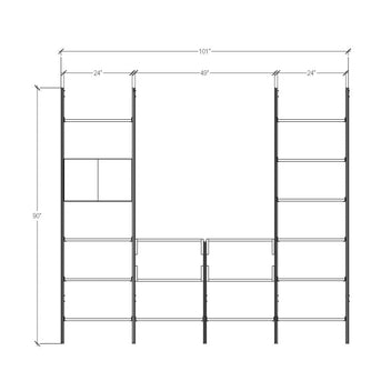 4 Bay Media Center Unit - 15 Color Options – Modern Shelving