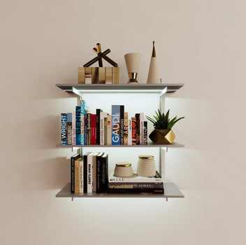 Wall Mounted Shelving Units - 3 Shelf Wood/Aluminum – Modern Shelving