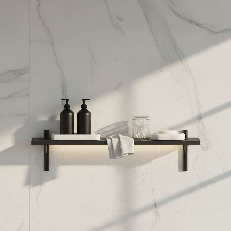 M-Float Floating Aluminum Shelf with LED Channel – Modern Shelving