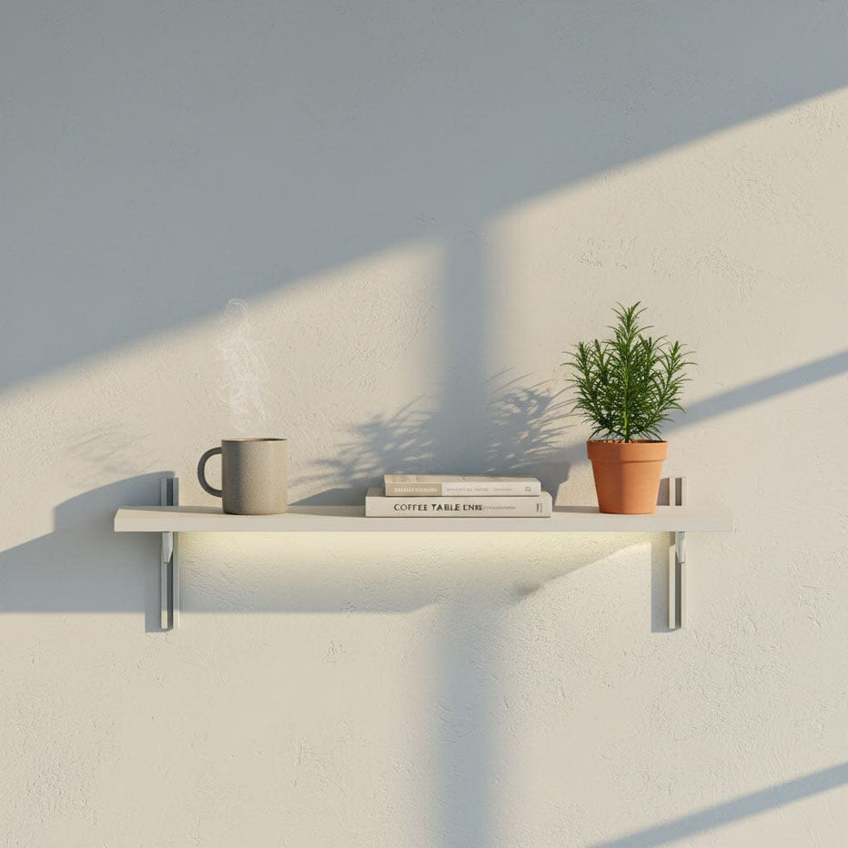 M-Float Floating Aluminum Shelf with LED Channel – Modern Shelving