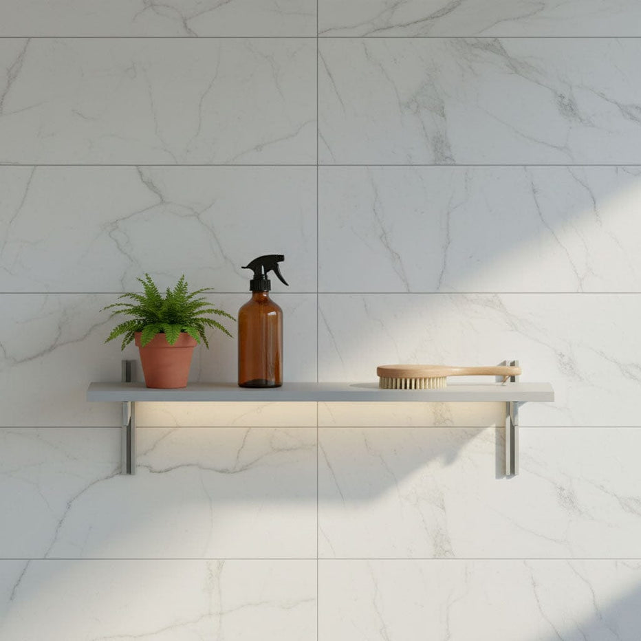 M-Float Floating Aluminum Shelf with LED Channel – Modern Shelving