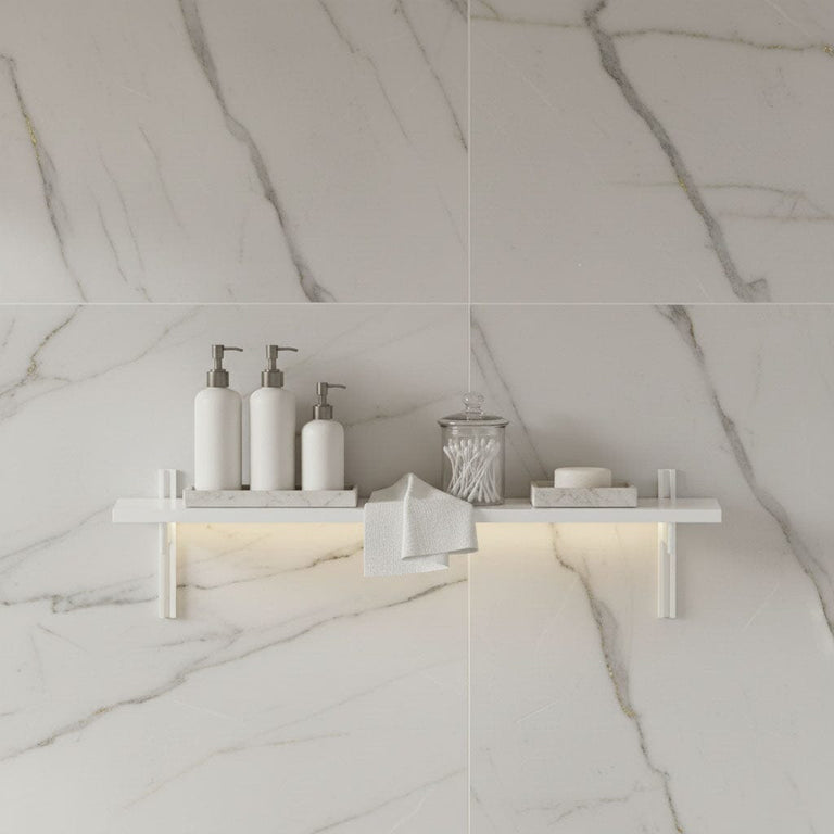 M-Float Floating Aluminum Shelf with LED Channel – Modern Shelving
