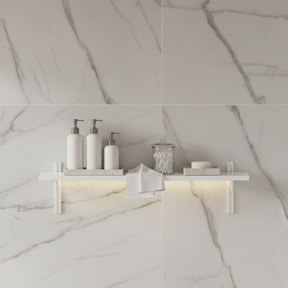 M-Float Floating Aluminum Shelf with LED Channel – Modern Shelving