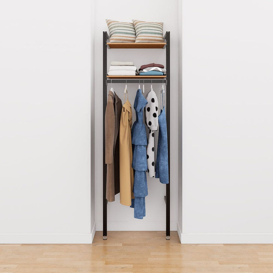 Aluminum Closet Storage System | 1 Hang Bar & 2 Adjustable Shelves ...