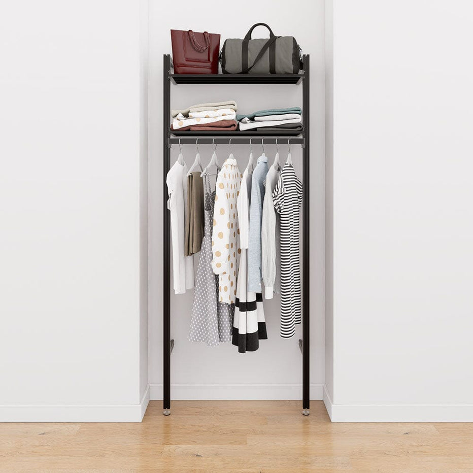 Aluminum Closet Storage System | 1 Hang Bar & 2 Adjustable Shelves ...