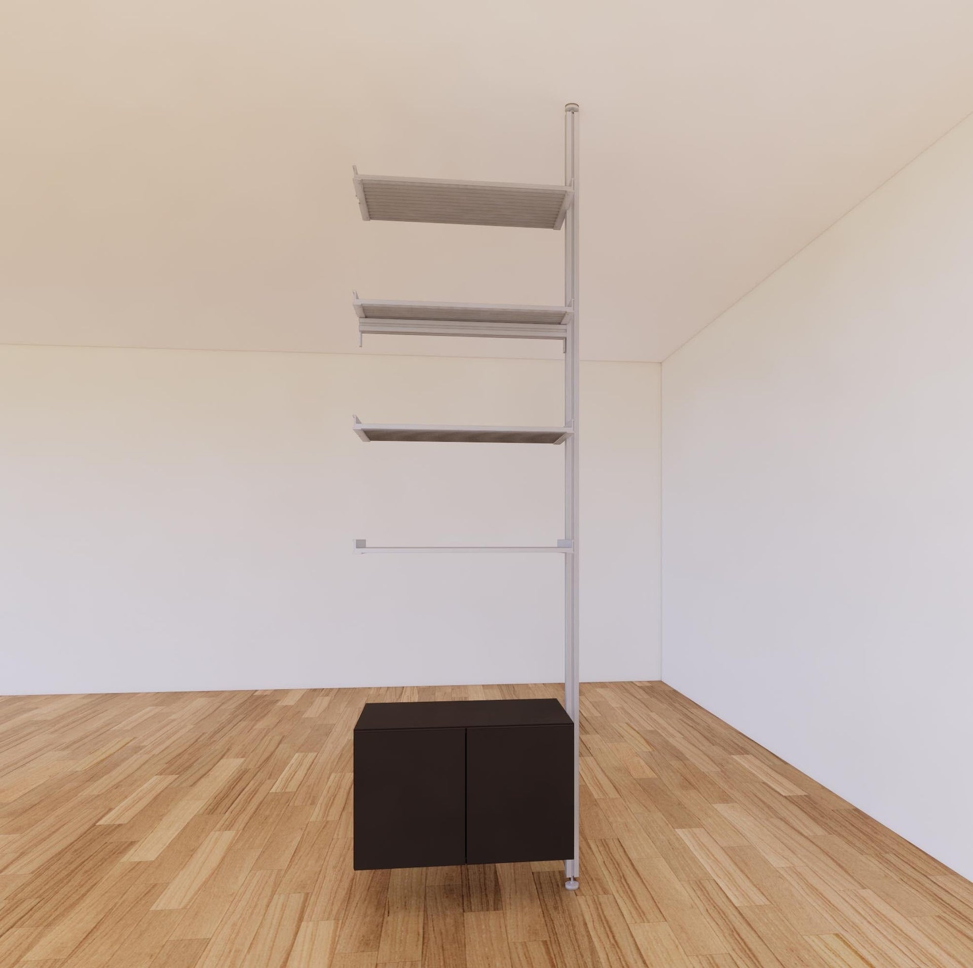 ModShelf Floor to Ceiling Room Divider Shelving with Cabinets – Modern ...