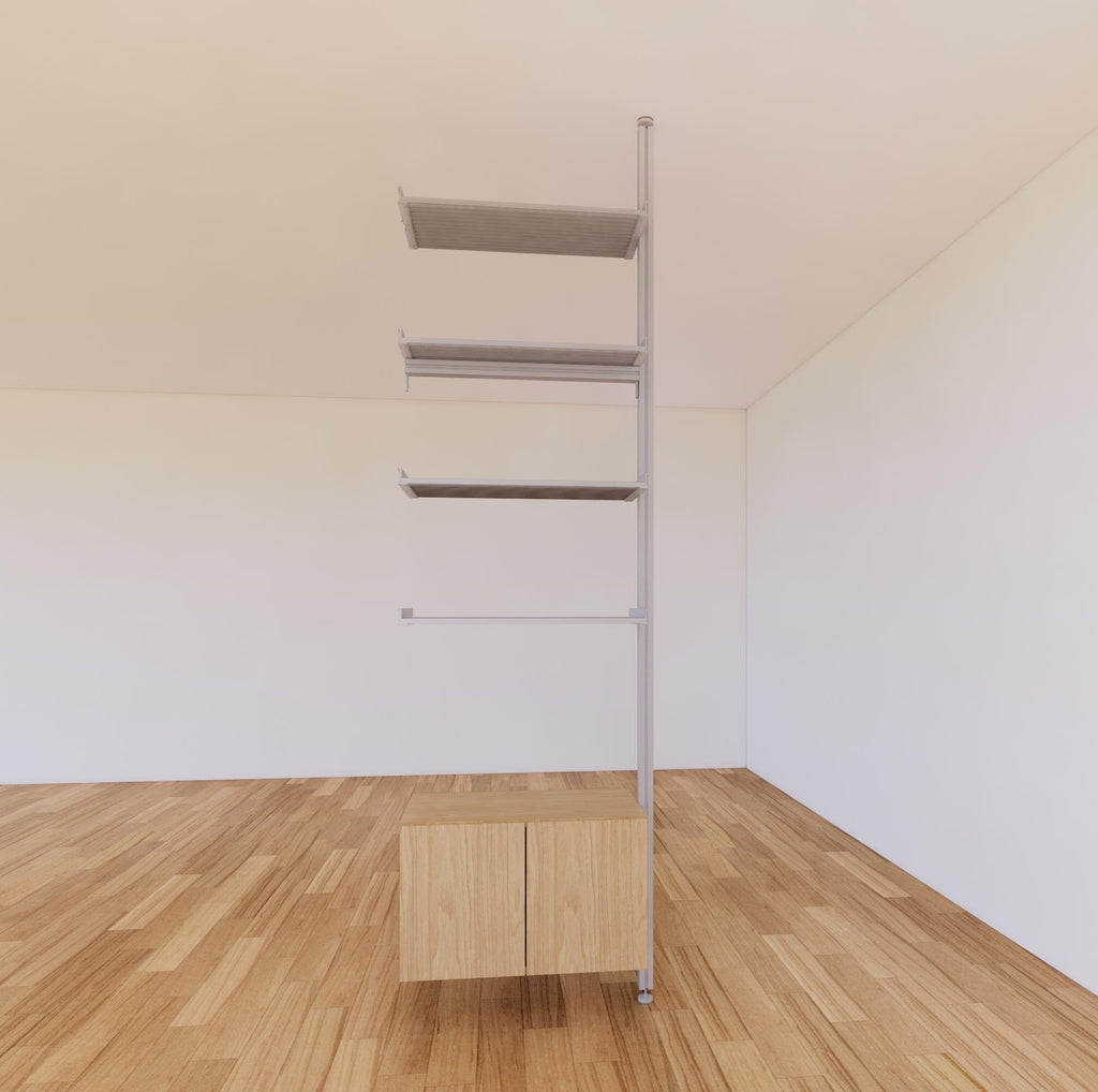 ModShelf Floor to Ceiling Room Divider Shelving with Cabinets – Modern ...