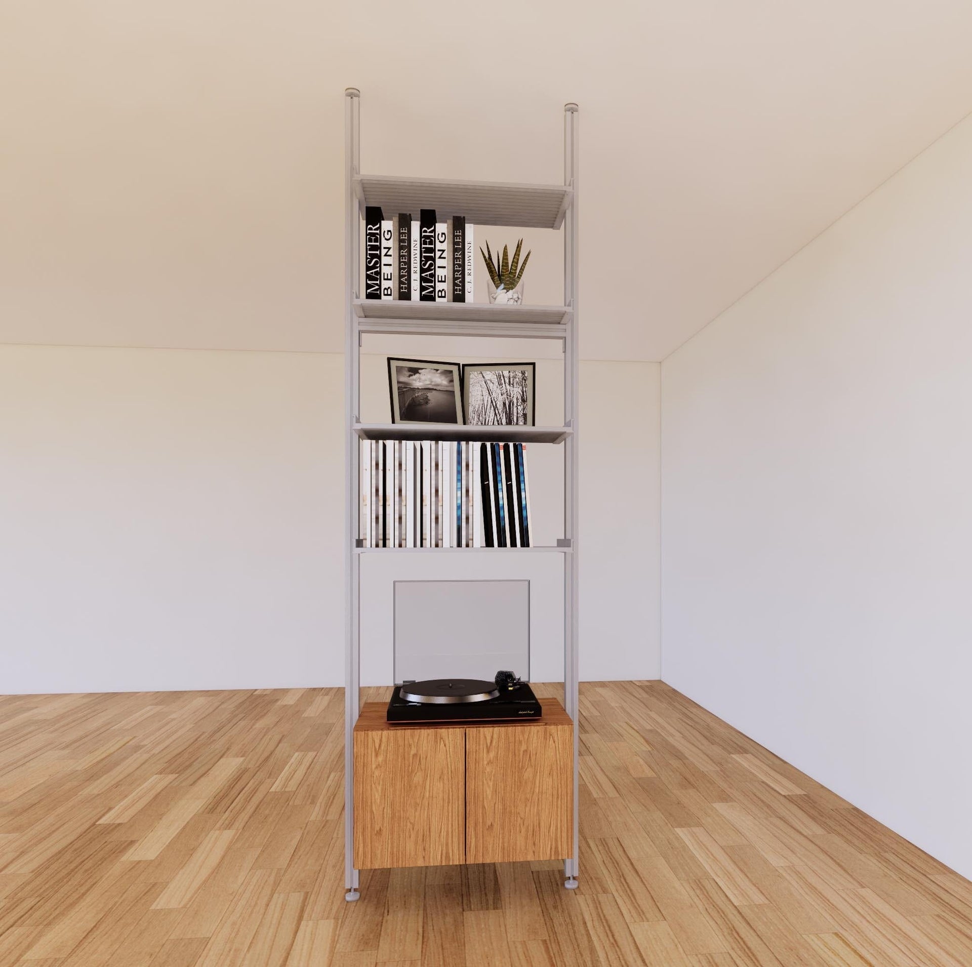 ModShelf Floor to Ceiling Room Divider Shelving with Cabinets – Modern ...