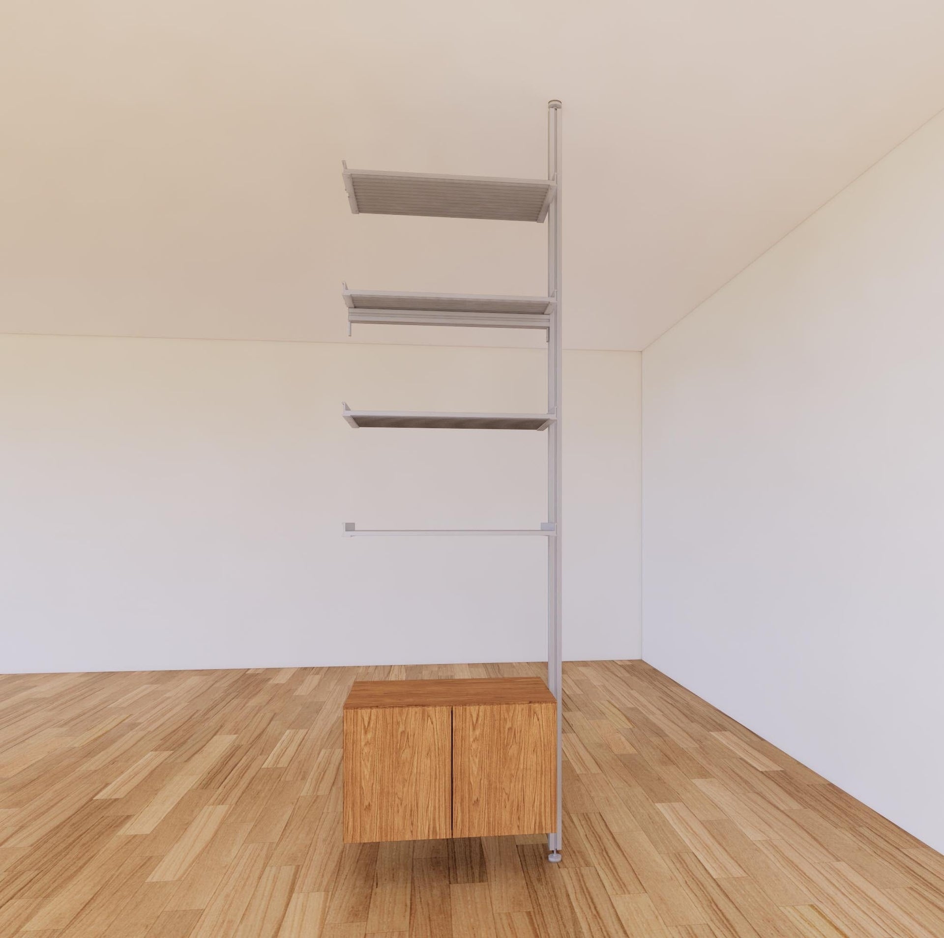 ModShelf Floor to Ceiling Room Divider Shelving with Cabinets – Modern ...