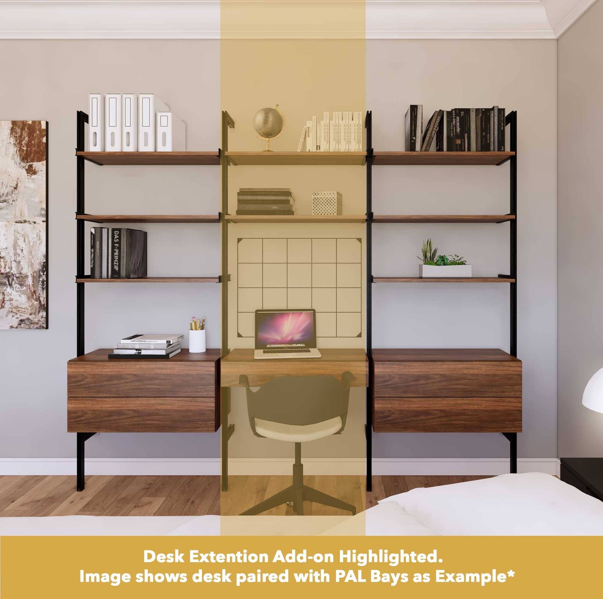 31" Desk Option with Shelves – Modern Shelving