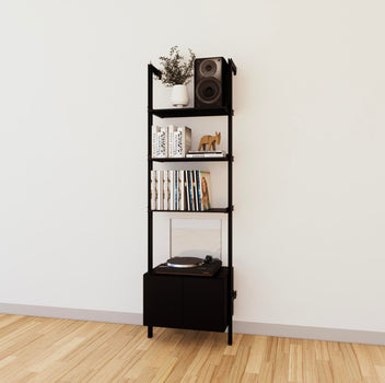 LP Vinyl Media Storage System - Aluminum + Wood Cabinets – Modern Shelving
