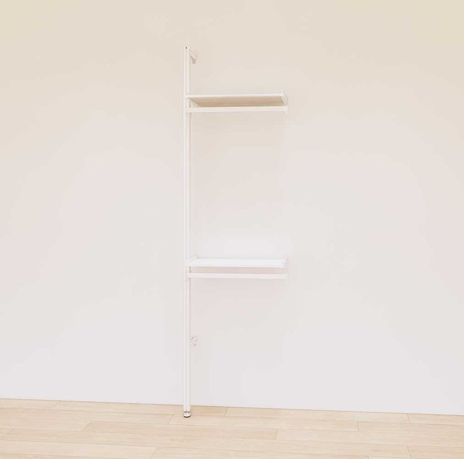 Retail Display Shelving with 2 Shelves + 2 Hanger Bars – Modern Shelving