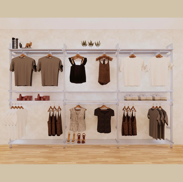3 Bay Retail Display Shelving Units – Modern Shelving