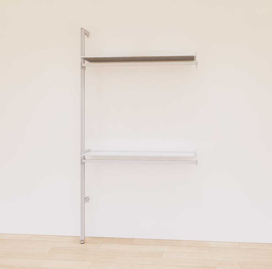 Retail Display Shelving with 2 Shelves + 2 Hanger Bars – Modern Shelving