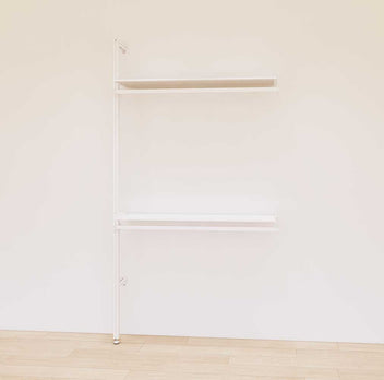 Retail Display Shelving with 2 Shelves + 2 Hanger Bars – Modern Shelving