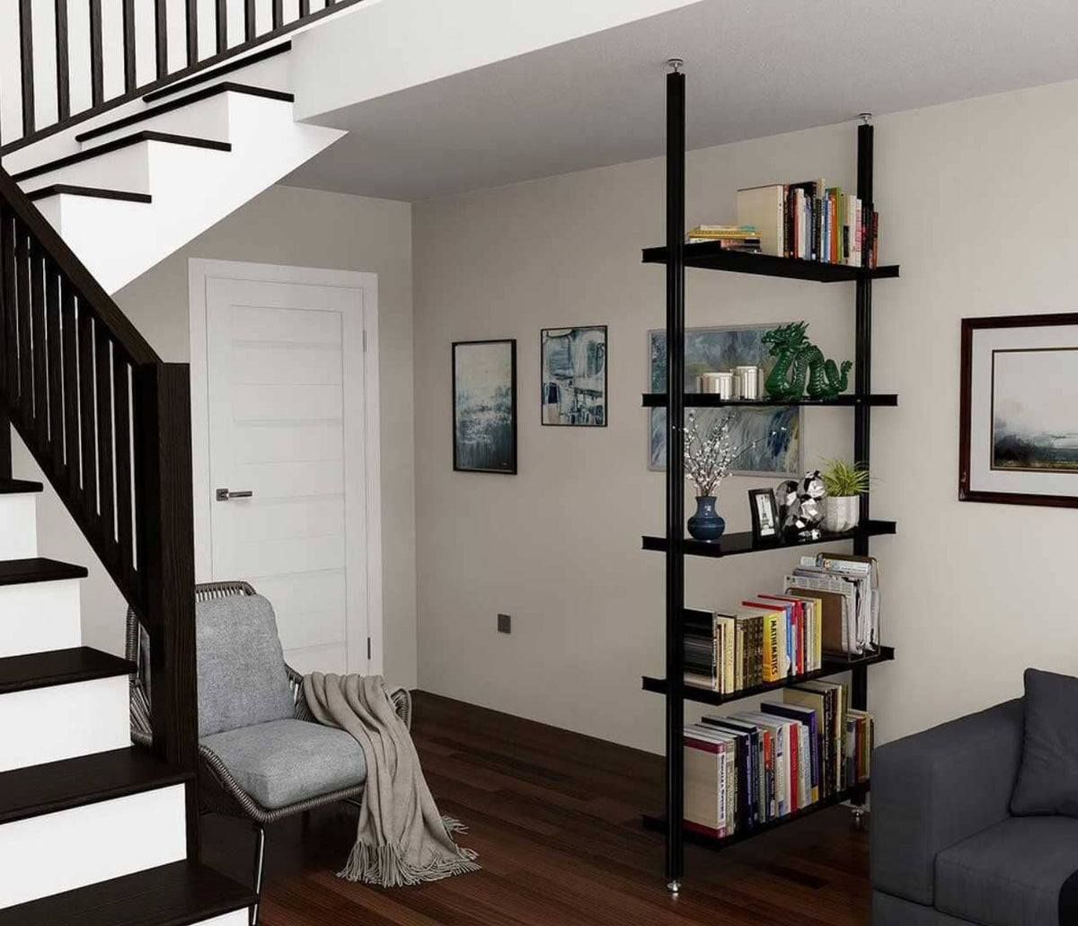 Quad Compression Pole - Room Divider – Modern Shelving