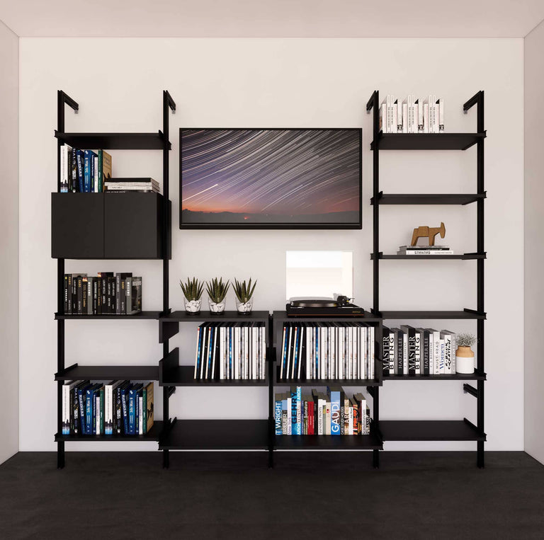 4 Bay Media Center Unit - 15 Color Options – Modern Shelving