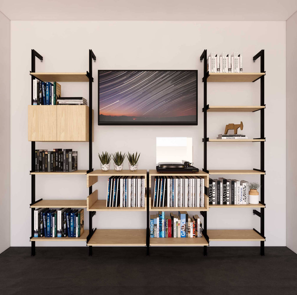 4 Bay Media Center Unit - 15 Color Options – Modern Shelving
