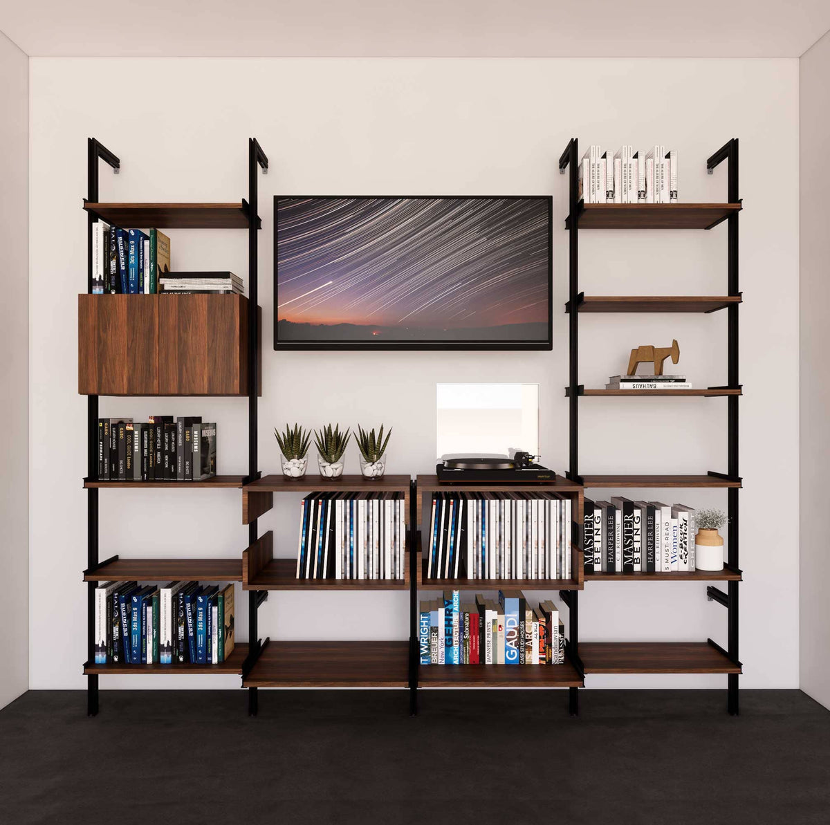 4 Bay Media Center Unit - 15 Color Options – Modern Shelving