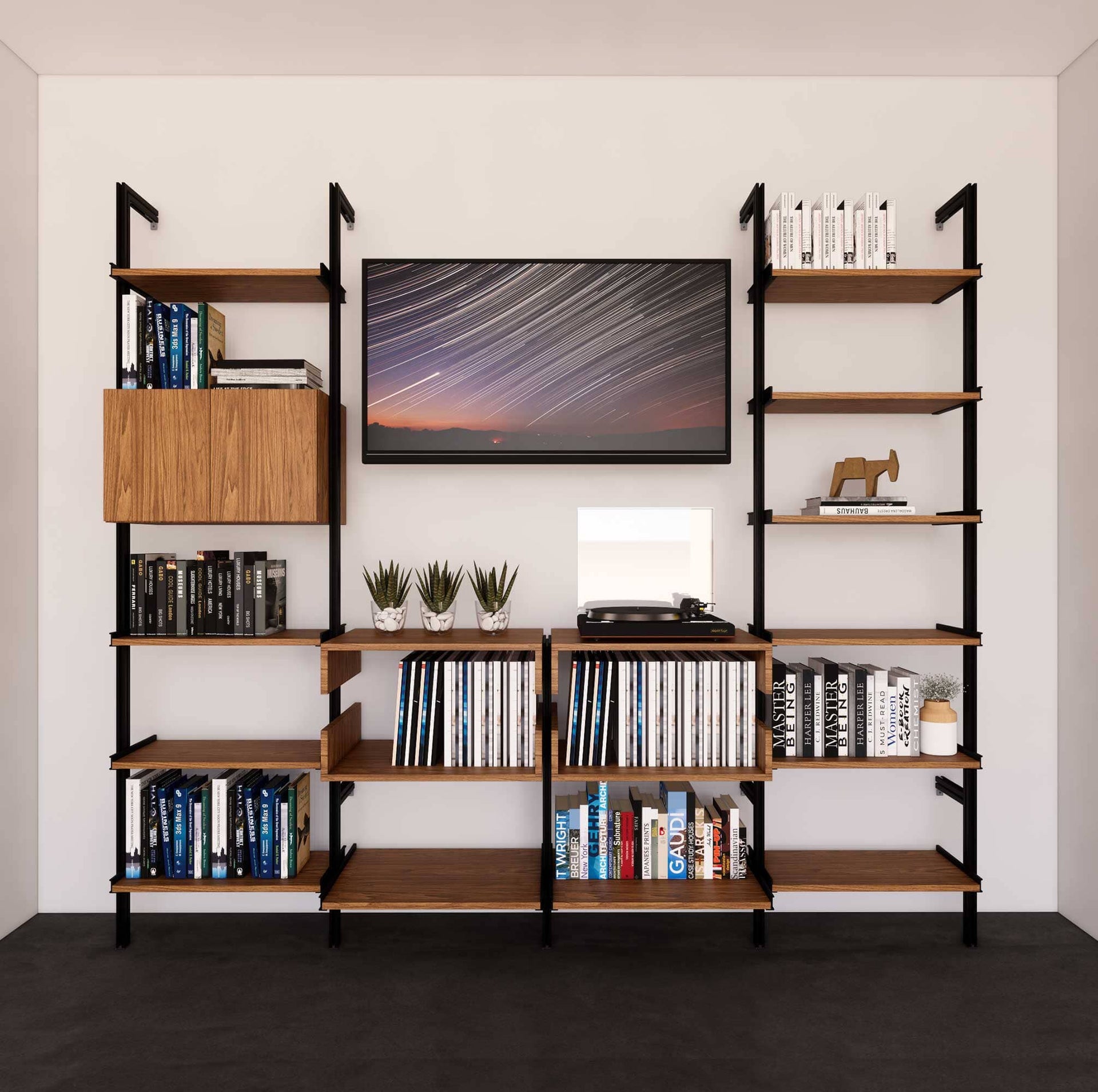 4 Bay Media Center Unit - 15 Color Options – Modern Shelving