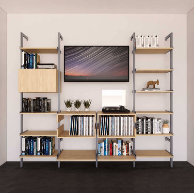 4 Bay Media Center Unit - 15 Color Options – Modern Shelving