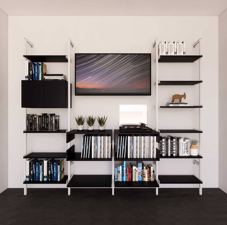 4 Bay Media Center Unit - 15 Color Options – Modern Shelving