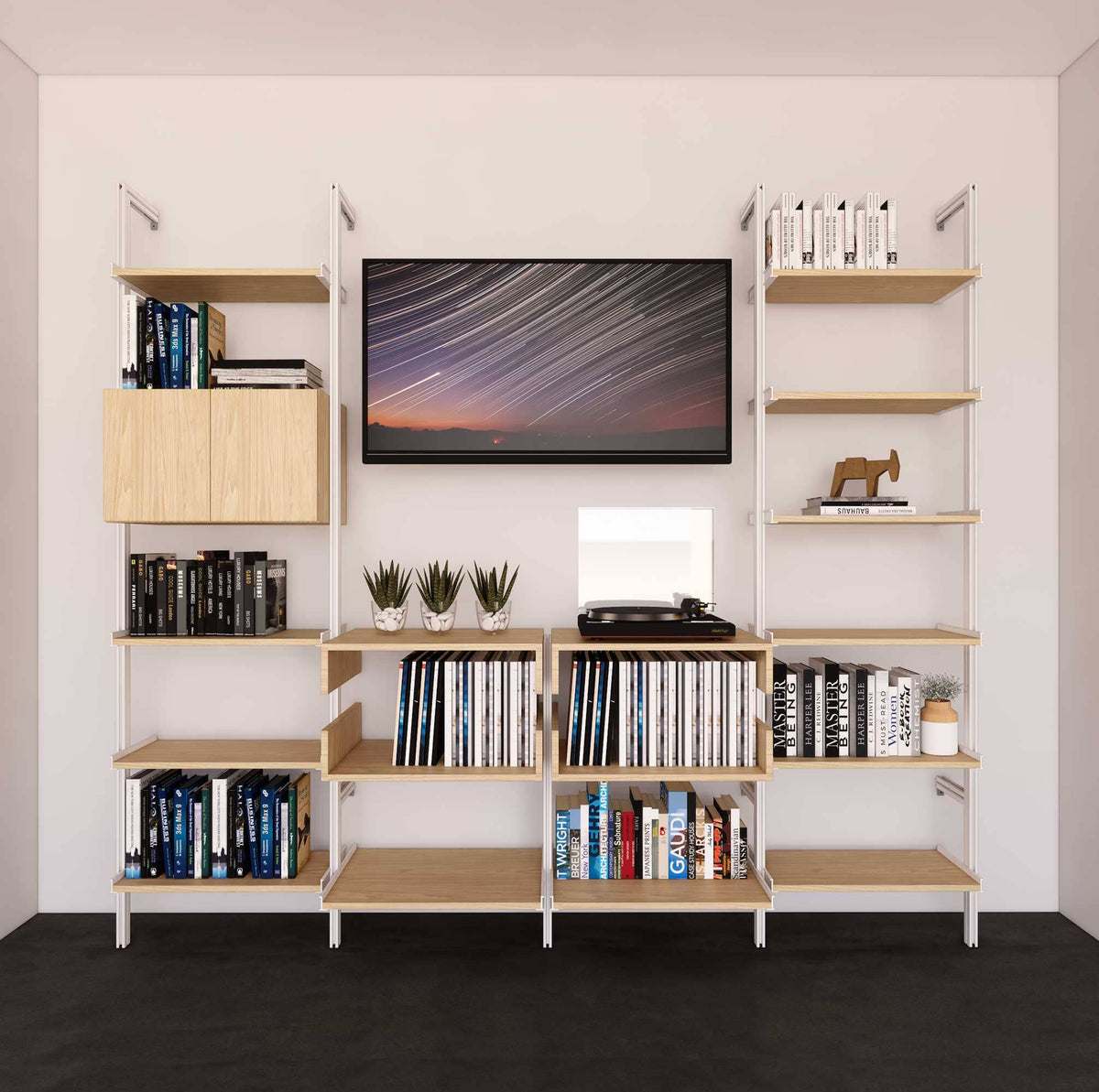 4 Bay Media Center Unit - 15 Color Options – Modern Shelving