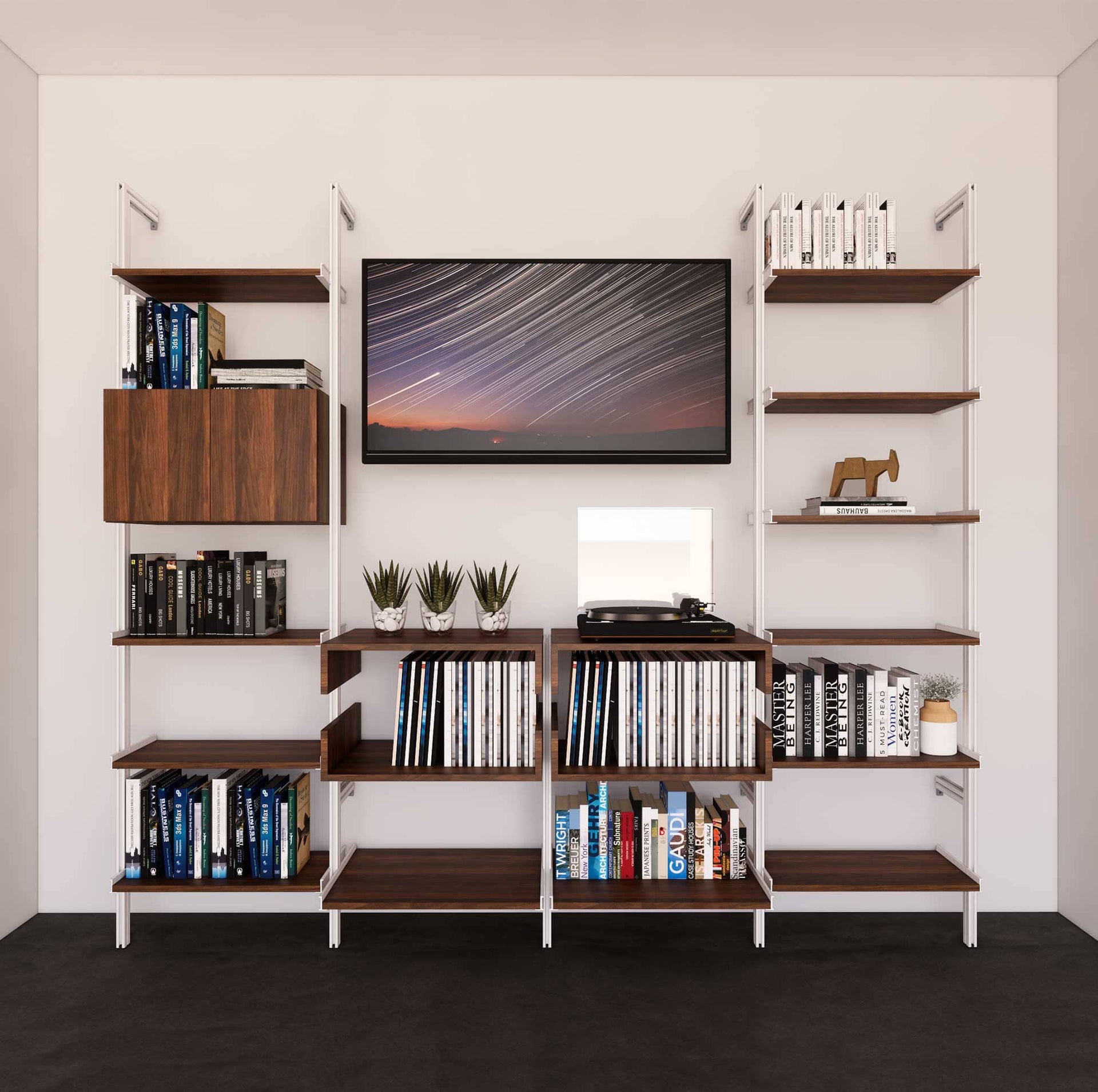 4 Bay Media Center Unit - 15 Color Options – Modern Shelving