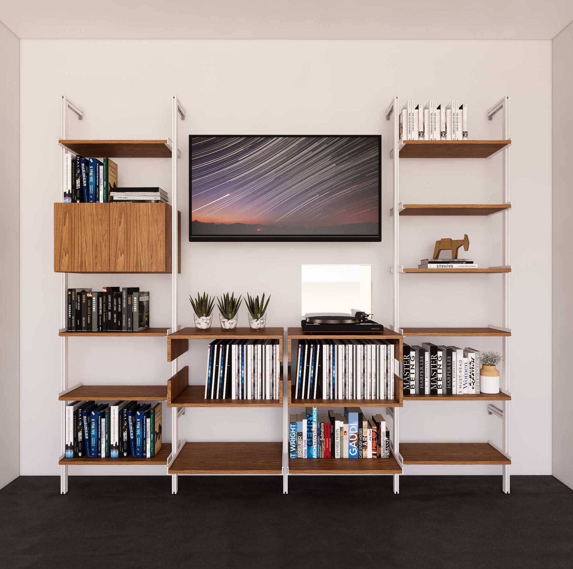 4 Bay Media Center Unit - 15 Color Options – Modern Shelving