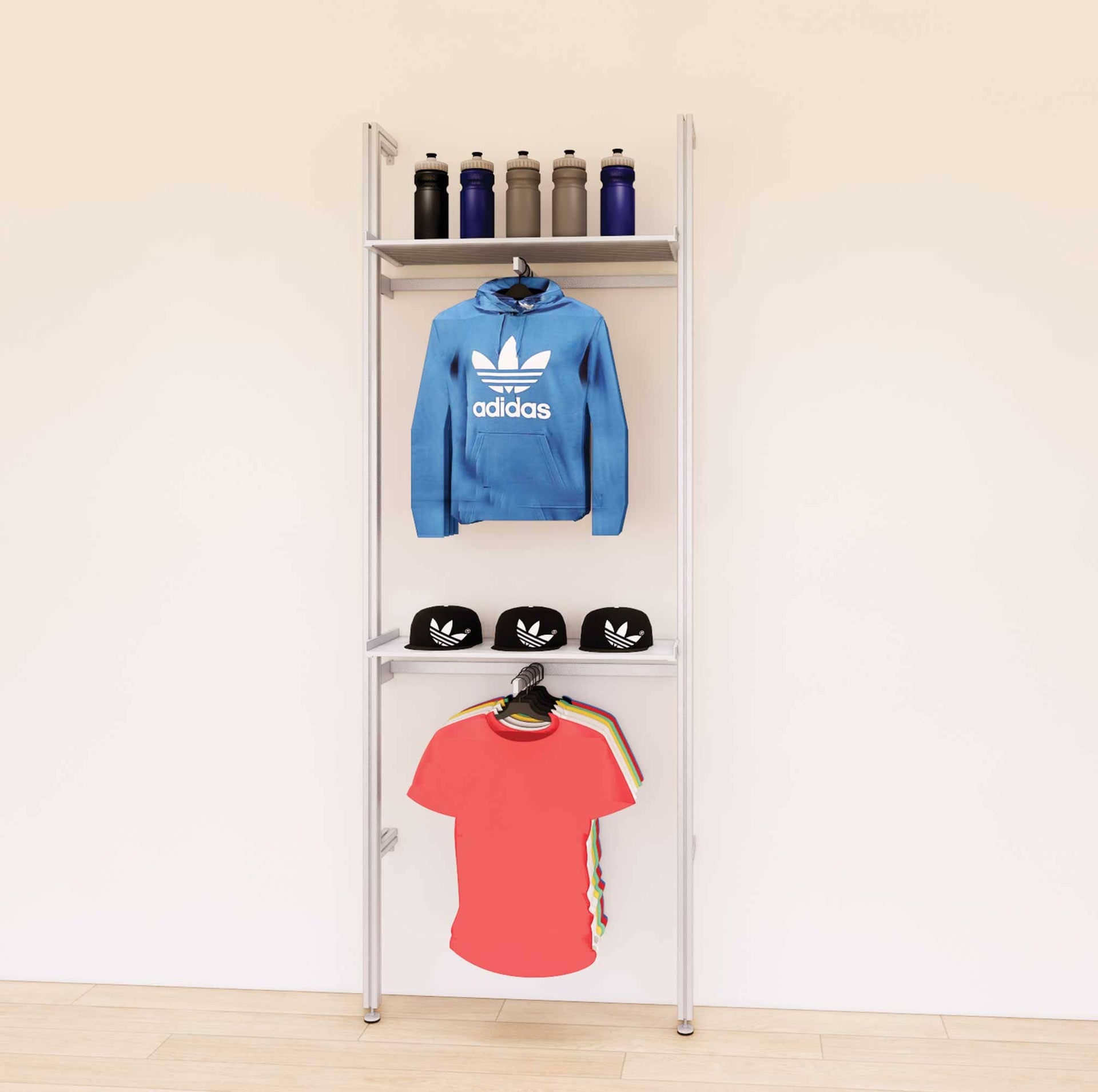 Retail Display Shelving Units with Front Hanging Hangers + Shelves ...