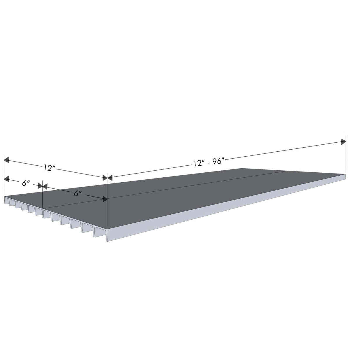 12" Deep Aluminum Shelves – Modern Shelving